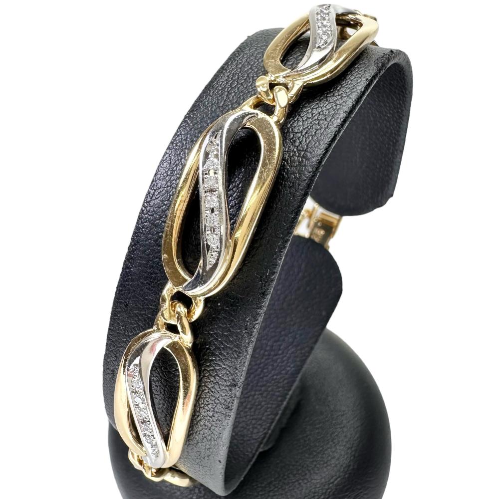 ダイヤモンド 0.245ct ブレスレット K18ゴールド 18金/Pt850プラチナ 25.4g 18.0cm レディース 【中古】【真子 – 真子質店 PawnShopMAKO