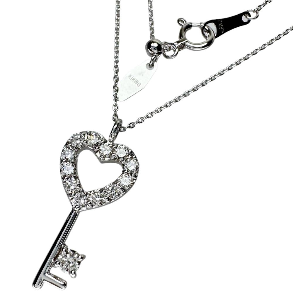 鍵/キー ダイヤモンド 計0.40ct ネックレス K18WGホワイトゴールド 18金 2.4g 45cm レディース 【中古】【真子質店】 – 真子質店 PawnShopMAKO