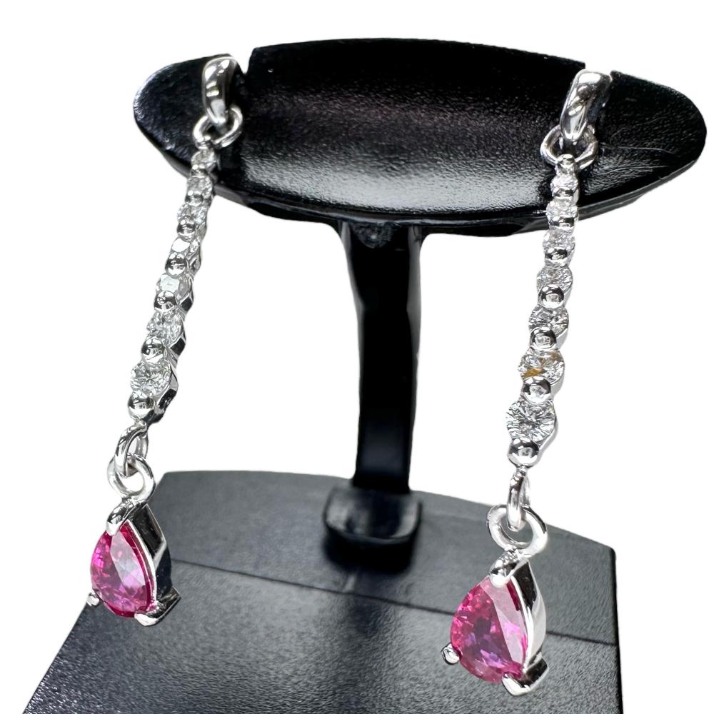 ルビー 0.26/0.34ct ダイヤモンド 0.12/0.12ct ピアス K18WGホワイトゴールド 18金 2.0g レディース 【中 – 真子質店 PawnShopMAKO