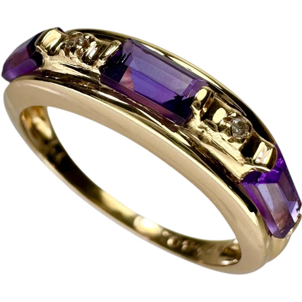 13号 アメジスト 0.80ct ダイヤモンド 0.03ct リング・指輪 K18ゴールド 18金/(金性分析済) 2.9g レディース 【 – 真子質店 PawnShopMAKO