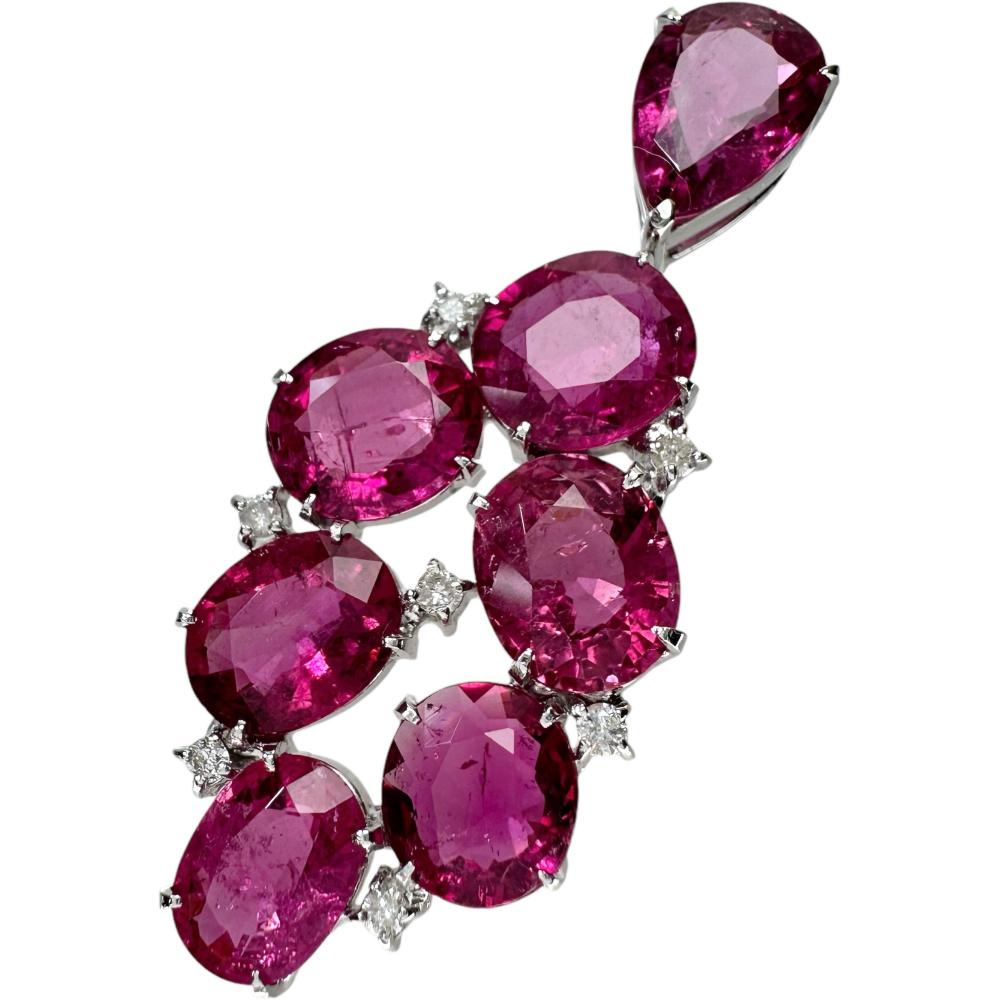 ピンクトルマリン 11.33ct ダイヤモンド 0.14ct ペンダントトップ K18WGホワイトゴールド 18金 5.9g レディース 【 – 真子質店 PawnShopMAKO