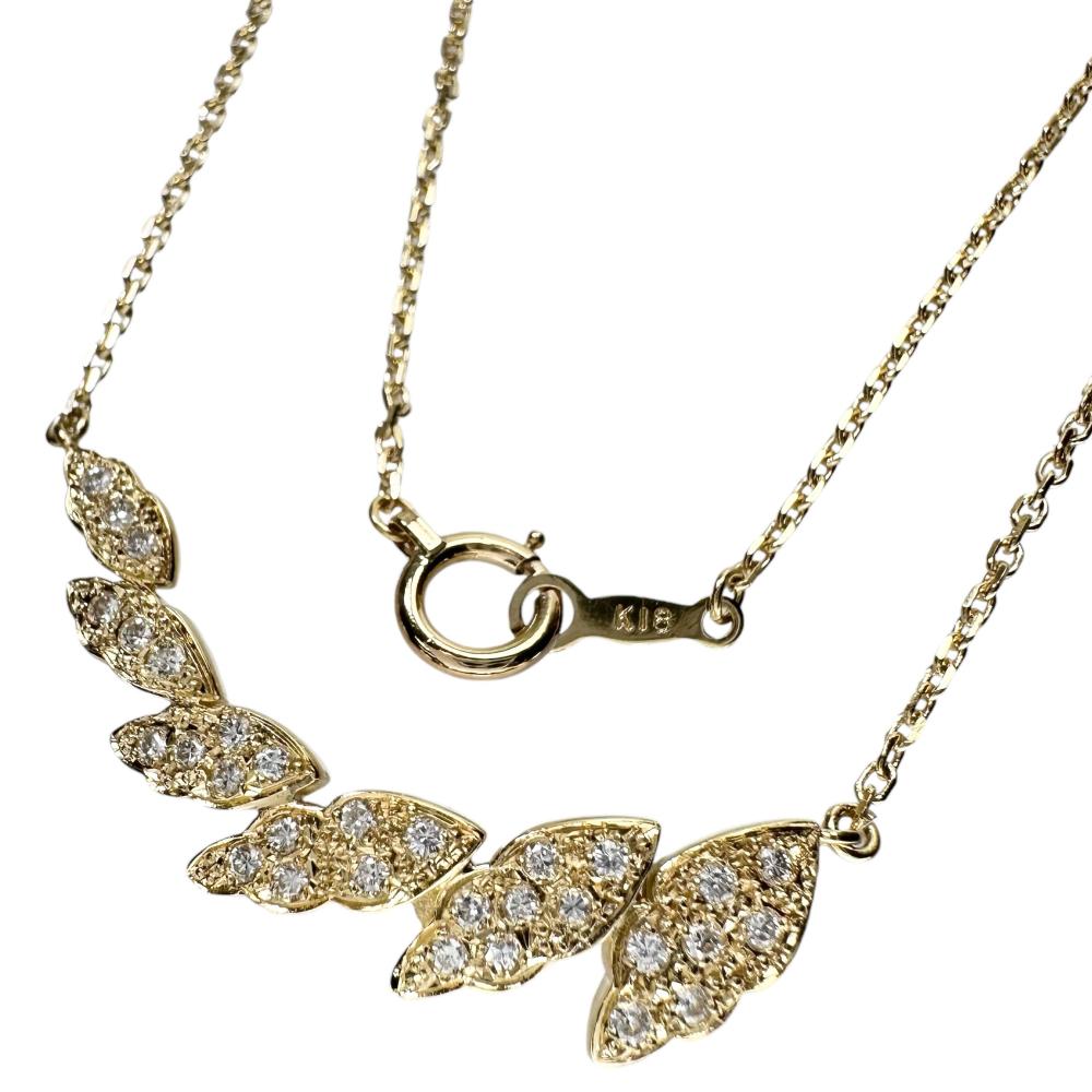 ダイヤモンド 計0.32ct ネックレス K18ゴールド 18金 5.1g 直線38cm レディース 【中古】【真子質店】【NN】 【YxM – 真子質店 PawnShopMAKO