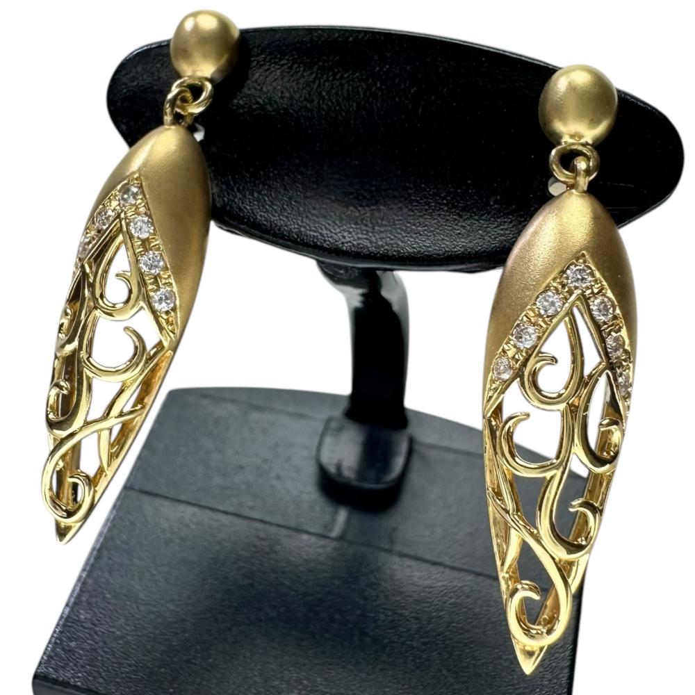 艶消し ぶら下がり ダイヤモンド 0.04/0.04ct ピアス K18ゴールド 18金 3.9g レディース 【中古】【真子質店】【NN】 – 真子質店 PawnShopMAKO