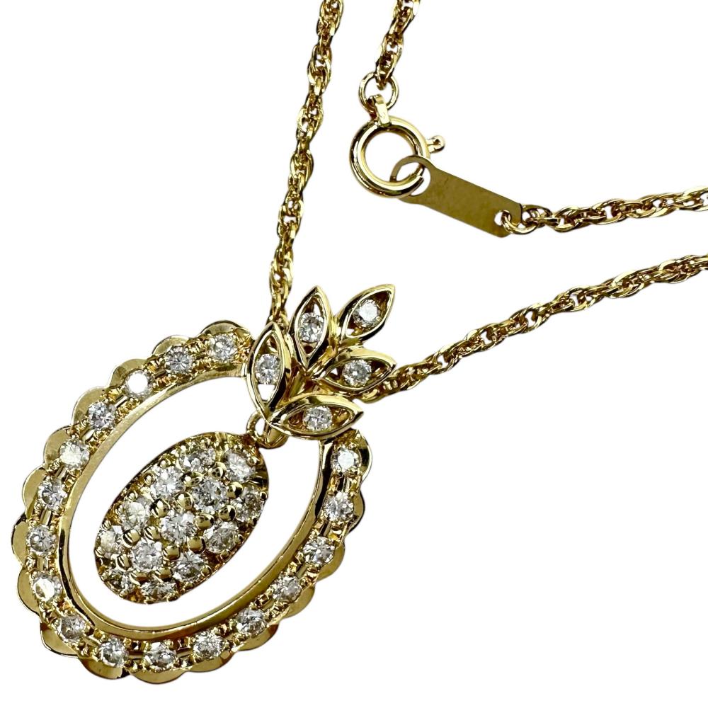 ダイヤモンド(メイン) 0.50ct ダイヤモンド(サイド) 0.53ct ネックレス K18ゴールド 18金 9.6g 40cm レディー – 真子質店 PawnShopMAKO
