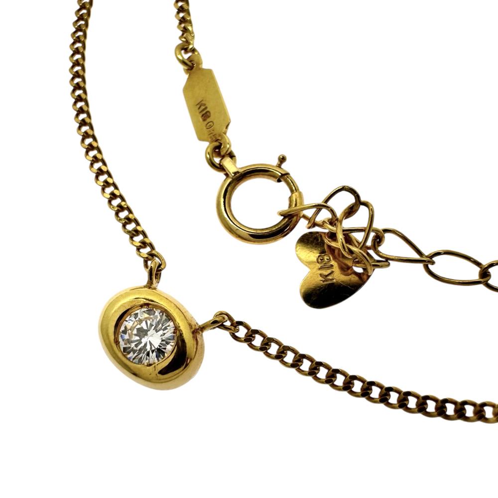 ダイヤモンド 0.15ct ネックレス K18ゴールド 18金 3.9g 42cm レディース 【中古】【真子質店】【NN】 【DKMa】 – 真子質店 PawnShopMAKO