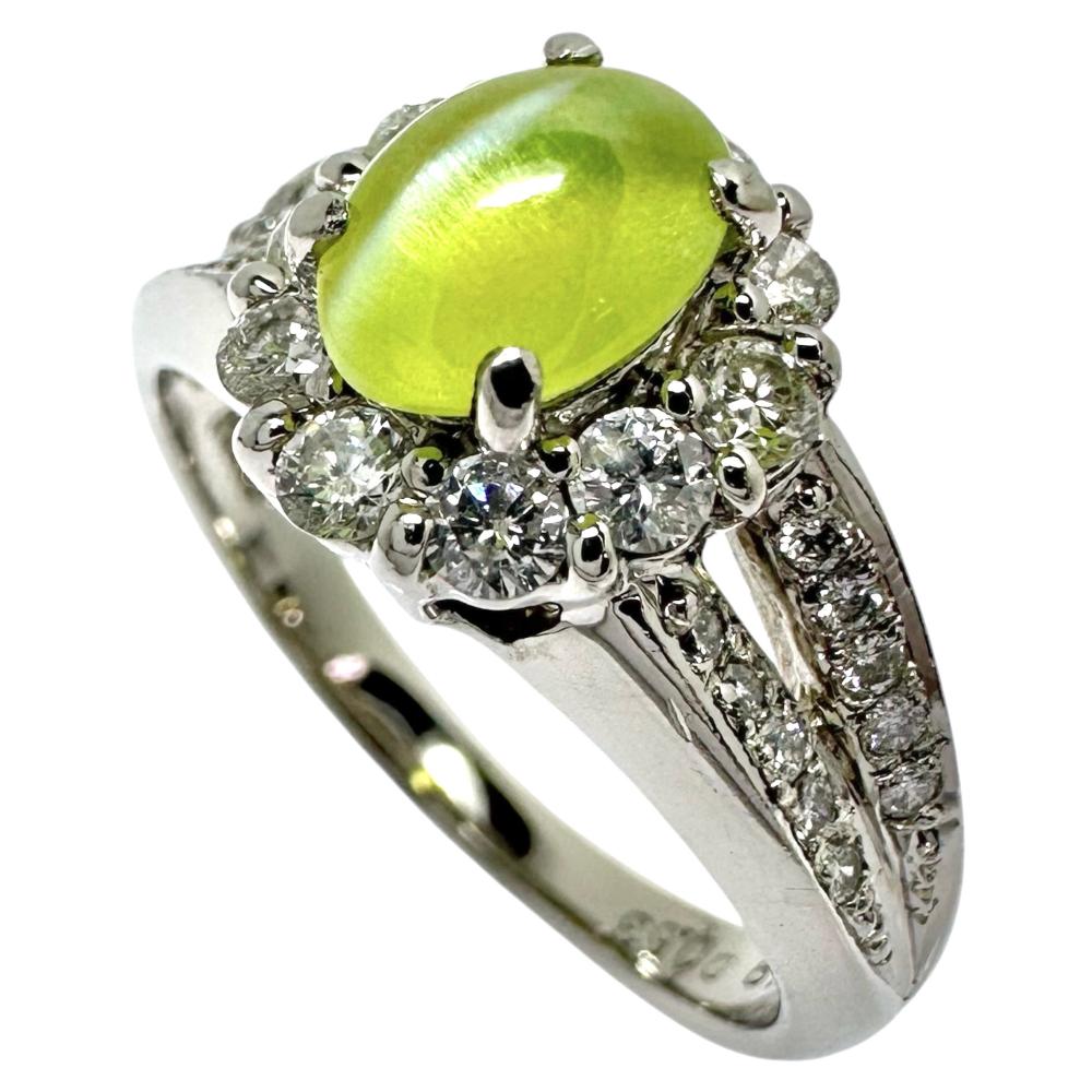 12.5号 クリソベリルキャッツアイ 1.19ct ダイヤモンド 計0.53ct リング・指輪 Pt900プラチナ 6.1g レディース 【 – 真子質店 PawnShopMAKO