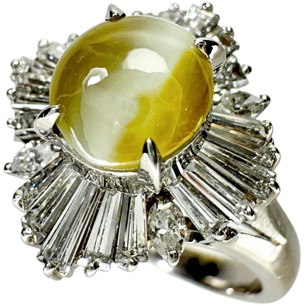 12号 三越ジュエリー クリソベリルキャッツアイ 1.79ct ダイヤモンド 1.00ct リング・指輪 Pt900プラチナ 8.6g レデ – 真子質店 PawnShopMAKO