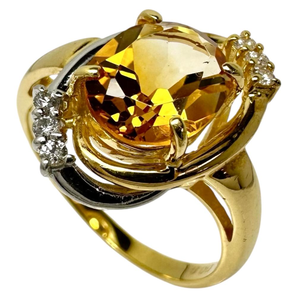 12号 シトリン 1.65ct ダイヤモンド 計0.08ct リング・指輪 K18ゴールド 18金/Pt900プラチナ 4.3g レディース – 真子質店 PawnShopMAKO