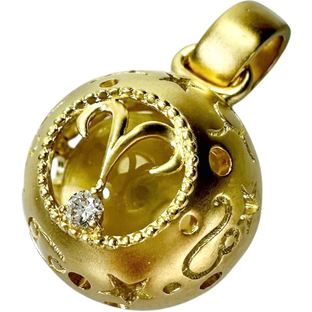 星座モチーフ 牡羊座モチーフ ダイヤモンド 0.03ct ペンダントトップ K18ゴールド 18金 8.9g レディース 【中古】【真子質店 – 真子質店 PawnShopMAKO