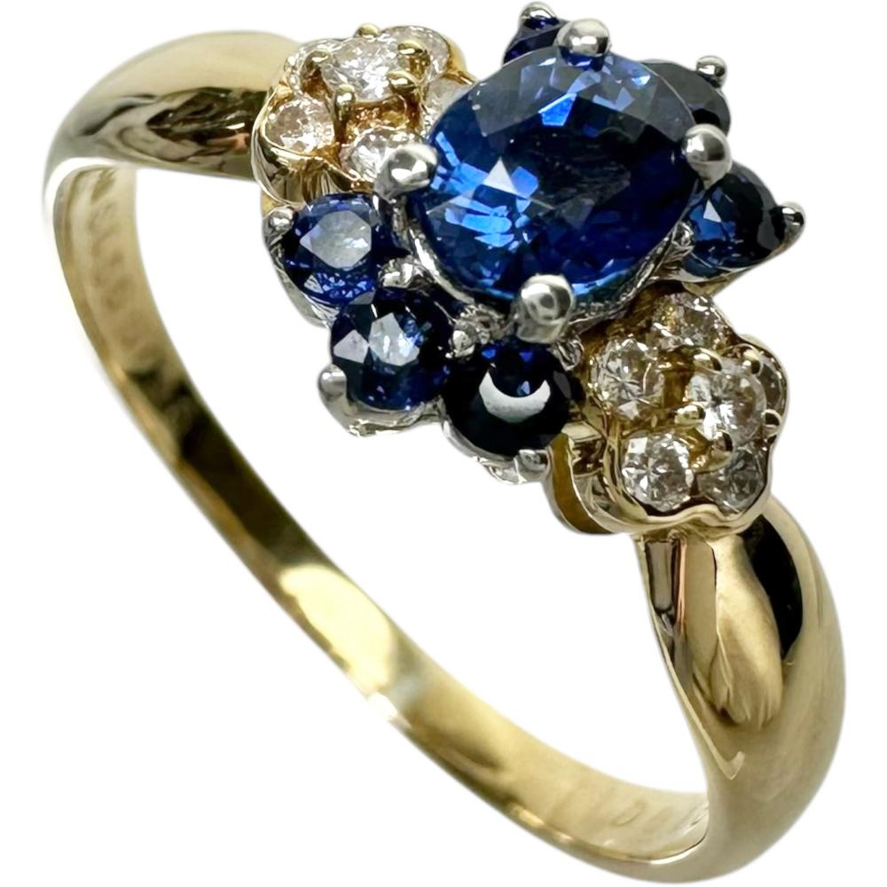 18号 サファイア 0.56/0.36ct ダイヤモンド 0.16ct リング・指輪 K18ゴールド 18金/Pt900プラチナ 4.1g – 真子質店 PawnShopMAKO