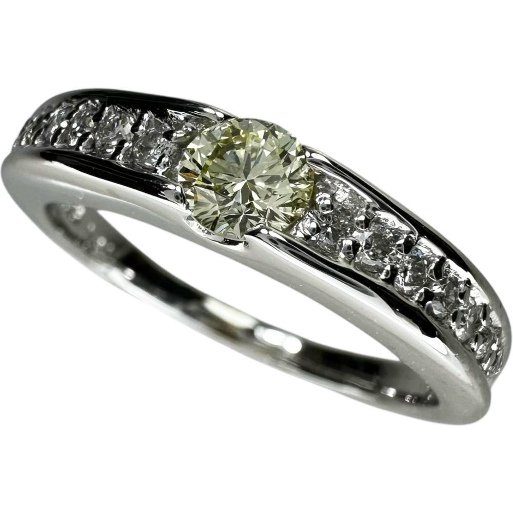 16号 イエローダイヤモンド 0.31ct ダイヤモンド 計0.21ct リング・指輪 K18WGホワイトゴールド 18金 5.3g レディ – 真子質店 PawnShopMAKO