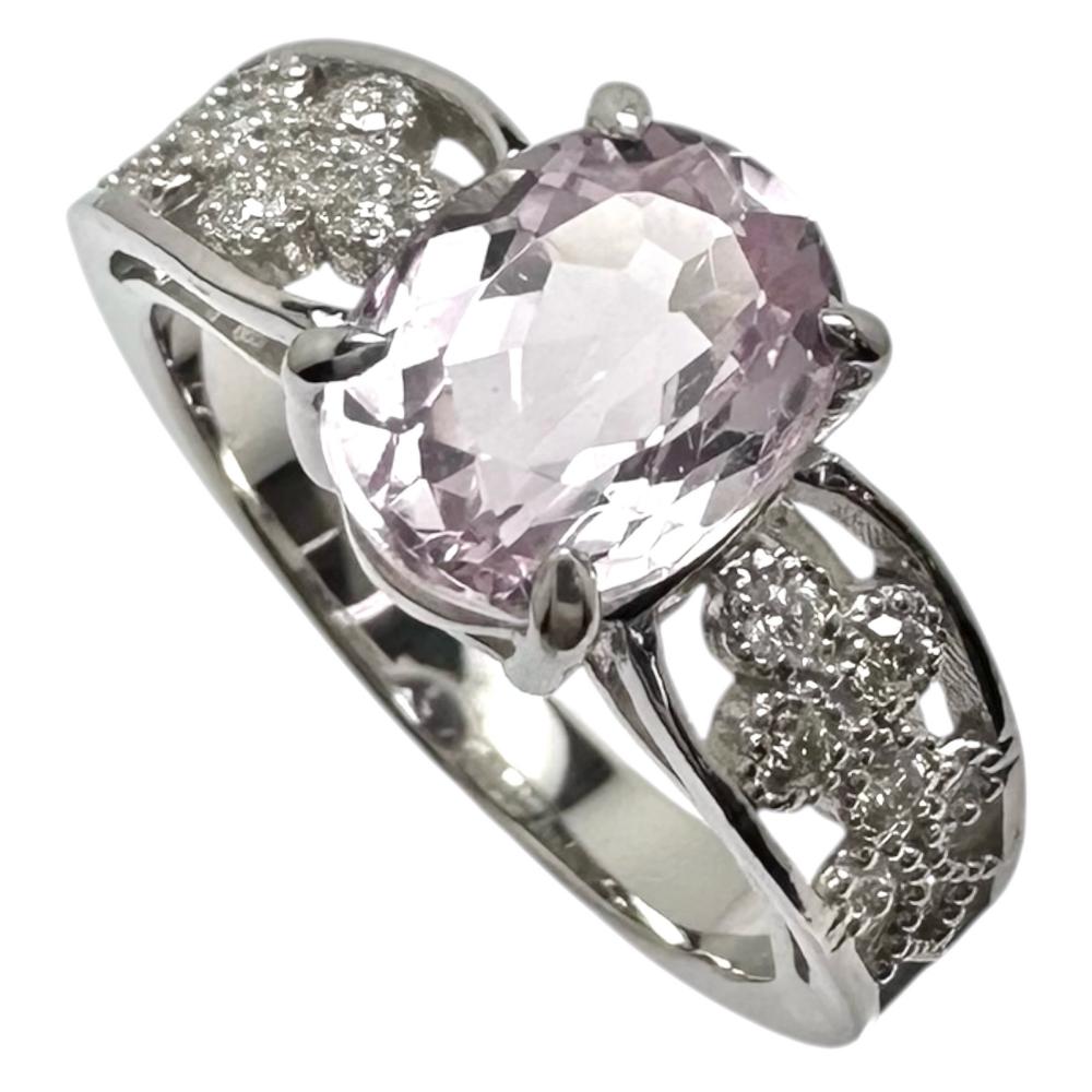 12号 クンツァイト 2.36ct ダイヤモンド 計0.10ct リング・指輪 Pt900プラチナ 6.1g レディース 【中古】【真子質店 – 真子質店 PawnShopMAKO