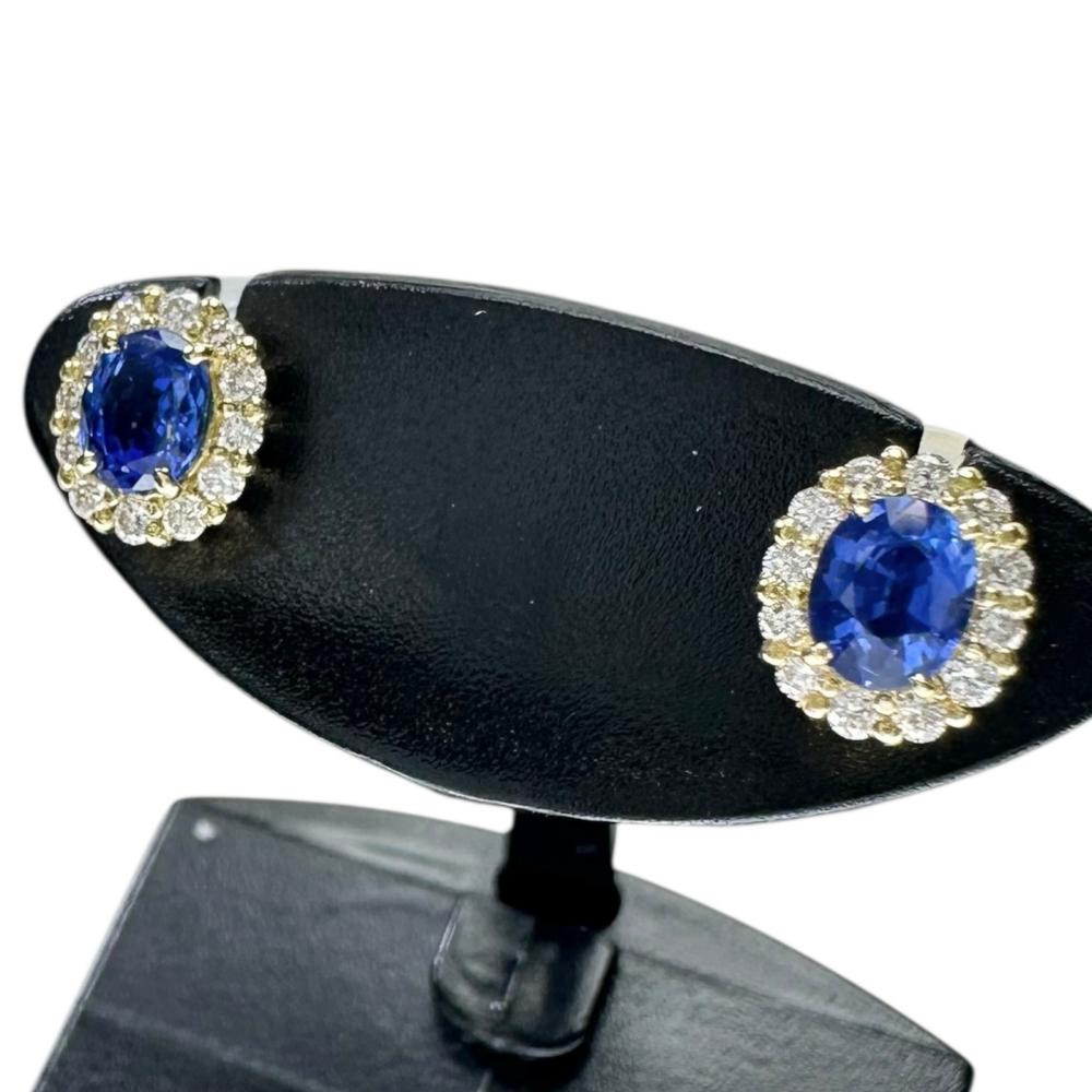 サファイア 0.28×2ct ダイヤモンド 計0.08×2ct ピアス K18ゴールド 18金 1.1g レディース 【中古】【真子質店】【 – 真子質店 PawnShopMAKO