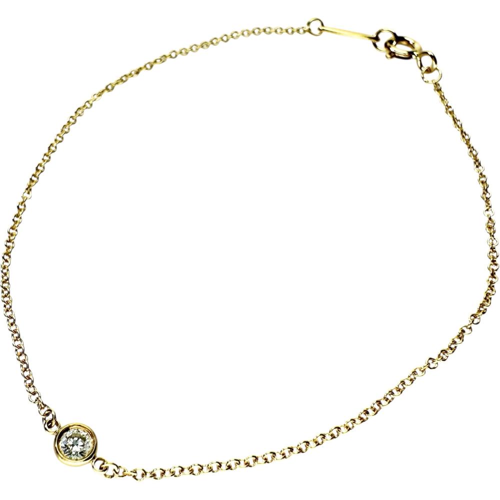 【TIFFANY&Co./ティファニー】 バイザヤード 1Pダイヤモンド（推定0.08ct) ブレスレット K18ゴールド 18金 1.0g – 真子質店 PawnShopMAKO