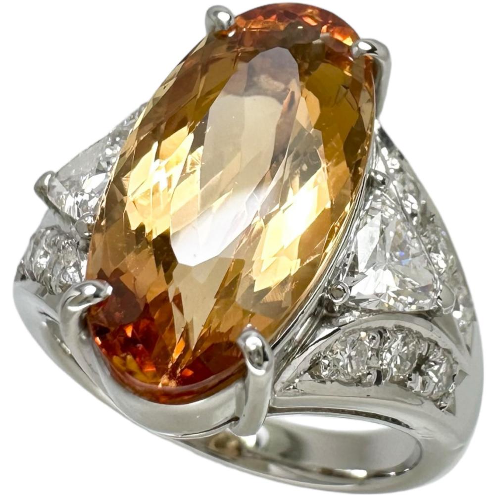 11号 インペリアルトパーズ 7.01ct ダイヤモンド計 0.86ct リング・指輪 Pt900プラチナ 12.1g レディース 【中古】 – 真子質店 PawnShopMAKO