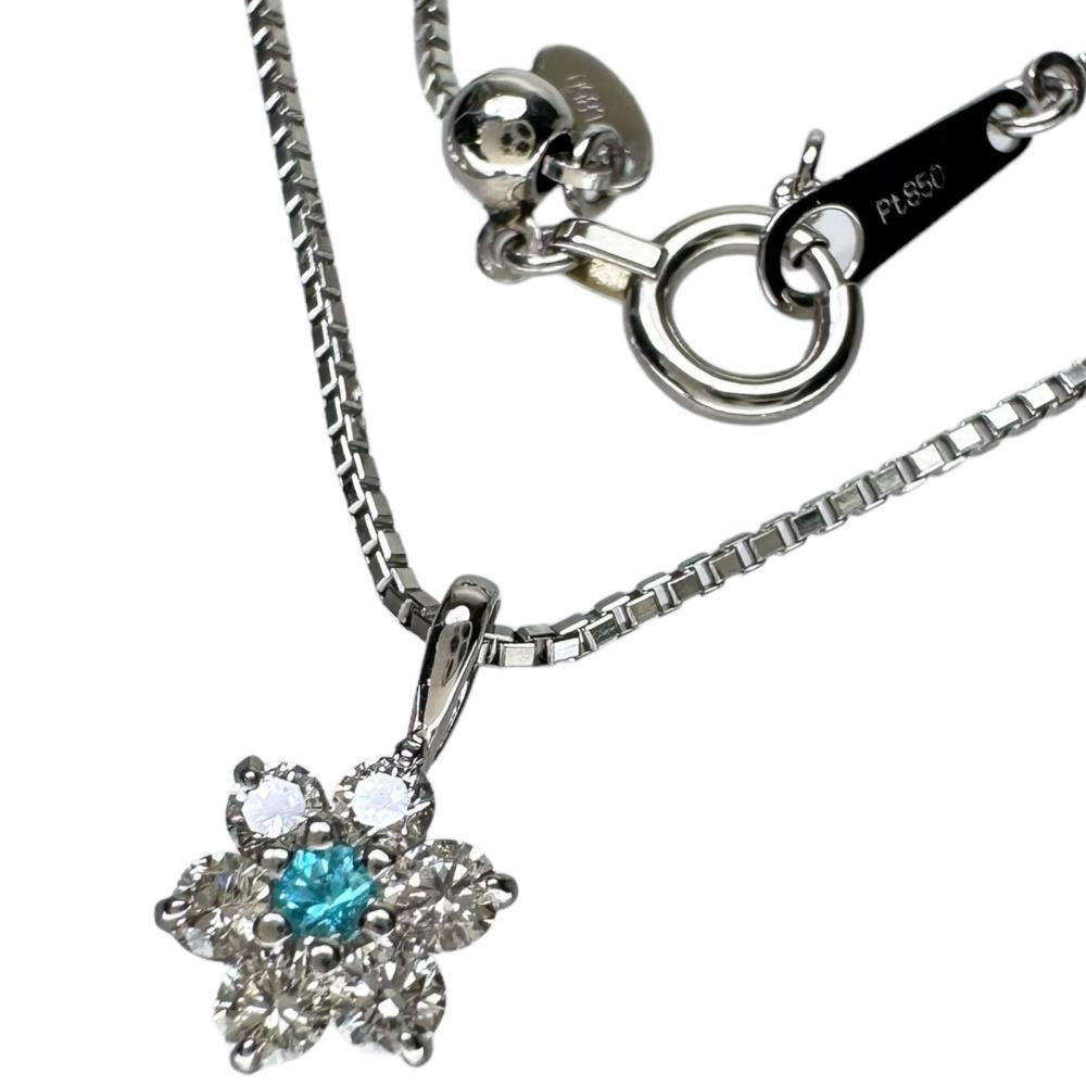 パライバトルマリン 0.02ct ダイヤモンド 0.17ct ネックレス Pt850プラチナ/Pt900プラチナ 2.8g 45cm レディ – 真子質店 PawnShopMAKO