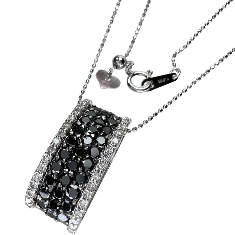 ブラックダイヤモンド 計1.40ct ダイヤモンド 計0.33ct ネックレス K18WGホワイトゴールド 18金 5.6g 45cm レデ – 真子質店 PawnShopMAKO