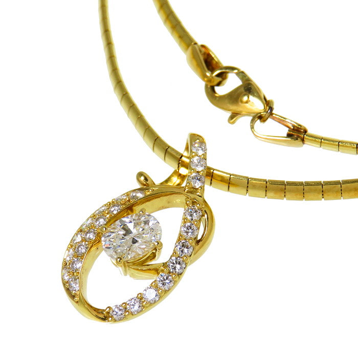 中央ダイヤモンド(推定H-SI1-OV) 0.62ct メレダイヤモンド 計0.45ct ネックレス K18ゴールド 18金 14.3g 4 – 真子質店 PawnShopMAKO