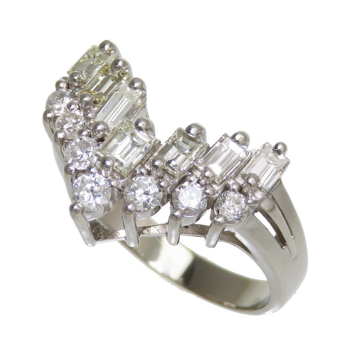 11.5号 V字 ダイヤモンド 計1.01ct リング・指輪 Pt900プラチナ 5.7g レディース 【中古】【真子質店】【NN】 【Ma – 真子質店 PawnShopMAKO