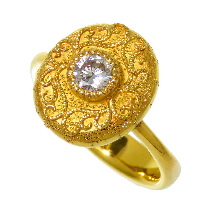 12.5号 ダイヤモンド 推定0.25ct リング・指輪 K18ゴールド 18金 6.9g レディース 【中古】【真子質店】【NN】 【Yx – 真子質店 PawnShopMAKO
