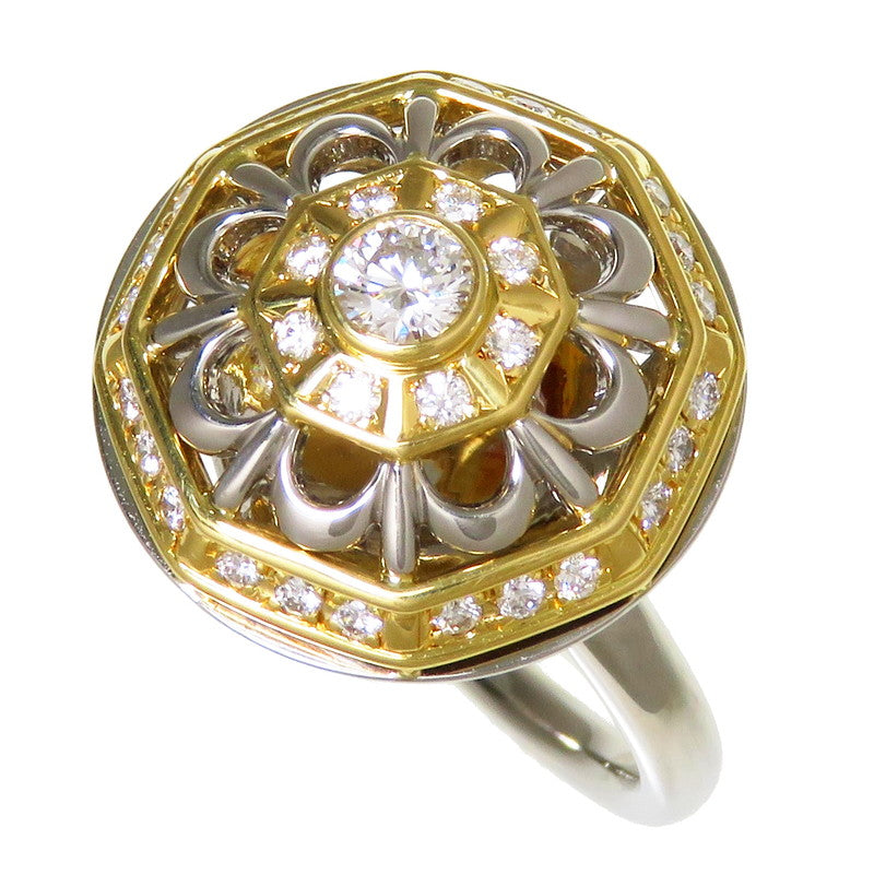 13.5号 ダイヤモンド 計0.42ct リング・指輪 Pt900プラチナ/K18ゴールド 18金 10.6g レディース 【中古】【真子質 – 真子質店 PawnShopMAKO