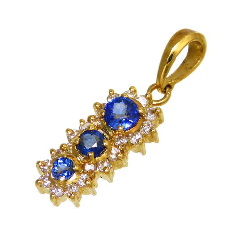 サファイア ダイヤモンド 計0.15ct ペンダントトップ K18ゴールド 18金 1.3g レディース 【中古】【真子質店】【NN】 【I – 真子質店 PawnShopMAKO