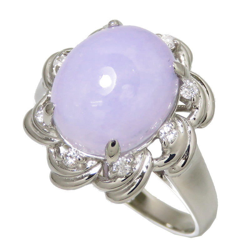 17号 ラベンダー翡翠 5.00ct ダイヤモンド 計0.11ct リング・指輪 Pt900プラチナ 8.6g レディース 【中古】【真子質 – 真子質店 PawnShopMAKO