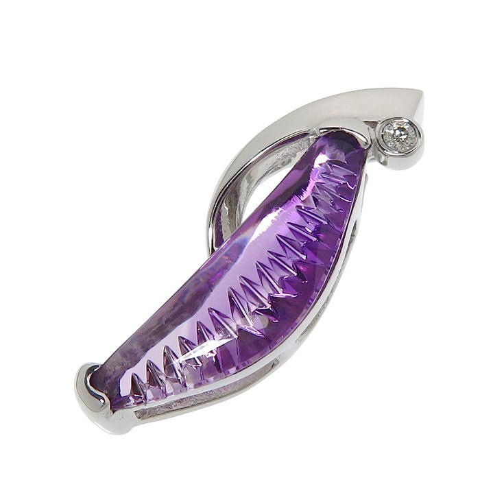 アメジスト 1.61ct ダイヤモンド 0.01ct ペンダントトップ K18WGホワイトゴールド 18金 2.4g レディース 【中古】【 – 真子質店 PawnShopMAKO