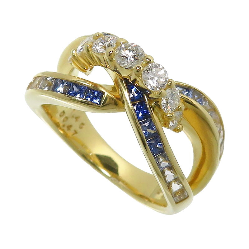 13号【Jeunet/ジュネ】 サファイア 計1.40ct ダイヤモンド 計0.47ct リング・指輪 K18ゴールド 18金 9.3g レ – 真子質店 PawnShopMAKO