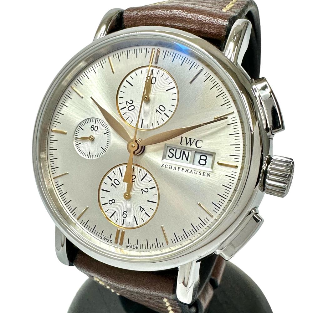 【IWC/インターナショナルウォッチカンパニー】 ポートフィノ IW378302 クロノ ギャラ付/保証書 腕時計 ステンレススチール/レ ...