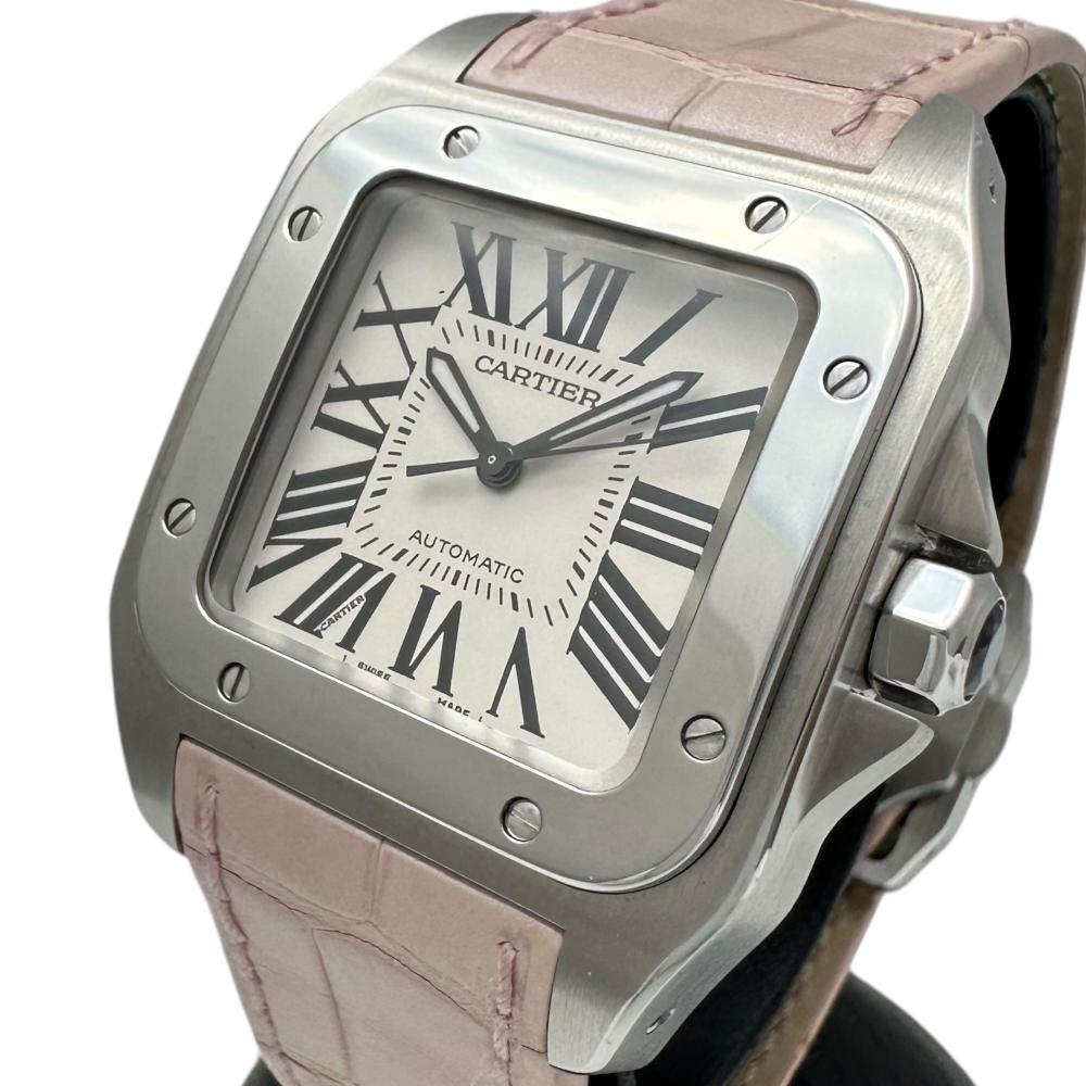 【CARTIER/カルティエ】 サントス100 W20106X8/2878 箱/保あり 腕時計 ステンレススチール/レザー 自動巻き/オート ...
