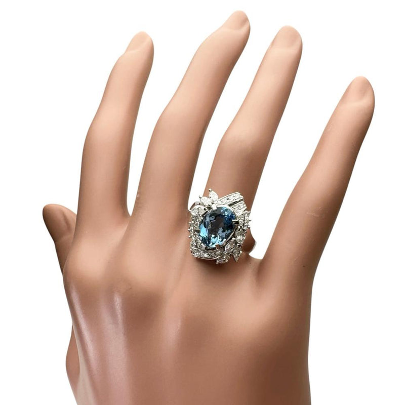12.5号 サンタマリアカラーアクアマリン 2.63ct ダイヤモンド 0.76ct リング・指輪 Pt900プラチナ 10.6g レディー – 真子質店 PawnShopMAKO