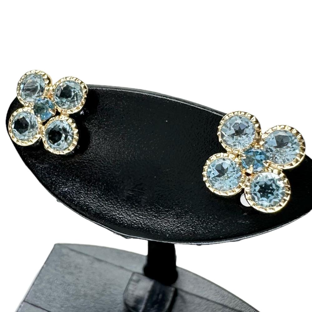 フラワー/花 ブルートパーズ ピアス K18ゴールド 18金 0.6g レディース 【中古】【真子質店】【NN】 【MiMi】 – 真子質店 PawnShopMAKO