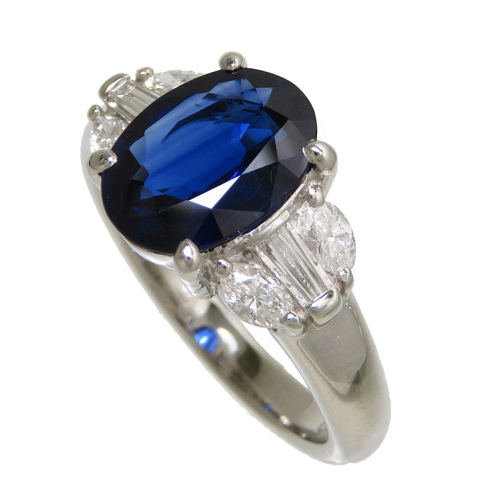 11.5号 サファイア 2.79ct ダイヤモンド 計0.50ct リング・指輪 Pt900プラチナ 8.0g レディース 【中古】【真子質 – 真子質店 PawnShopMAKO