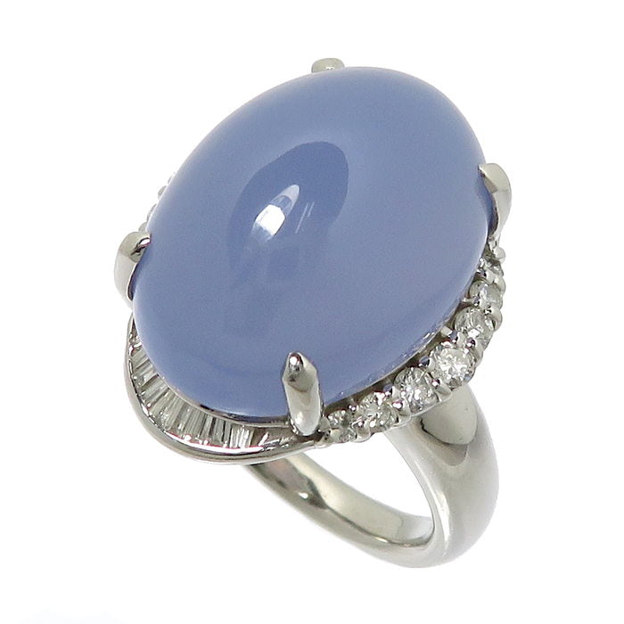 11.5号 カルセドニー ダイヤモンド 計0.53ct リング・指輪 Pt900プラチナ 14.2g レディース 【中古】【真子質店】【NN – 真子質店 PawnShopMAKO