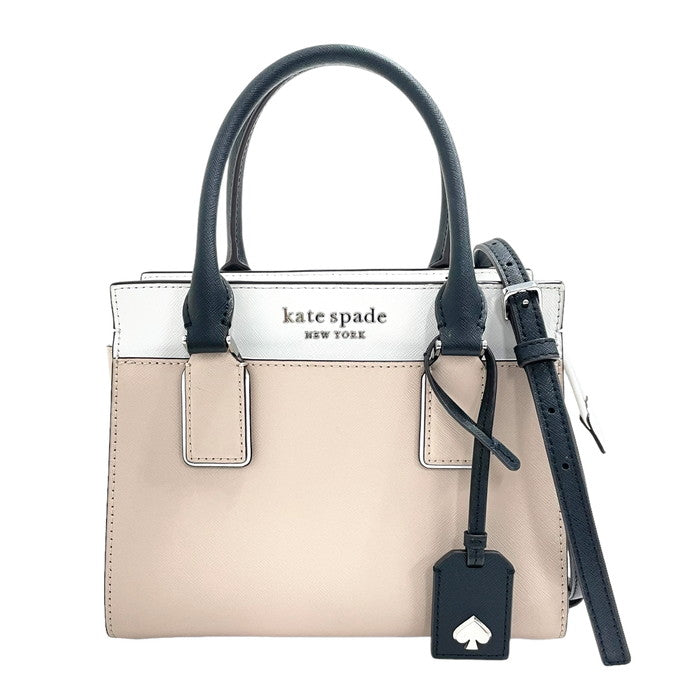 【Kate Spade/ケイトスペード】 WKRU6695 2way ショルダー ハンドバッグ レザー ピンクベージュ×黒×白 レディース ...