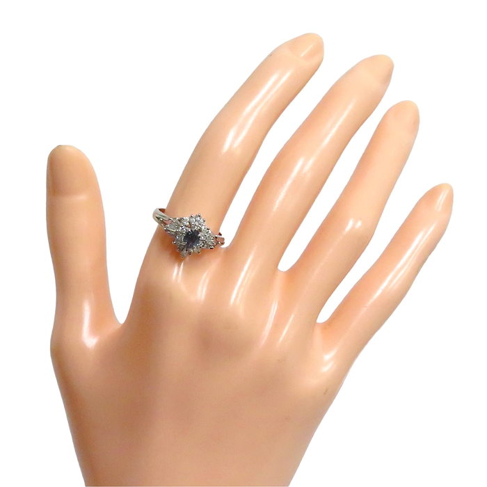 11号 アレキサンドライト 0.27ct ダイヤモンド 計0.45ct リング・指輪/Pm900 5.2g レディース 【中古】【真子質店】